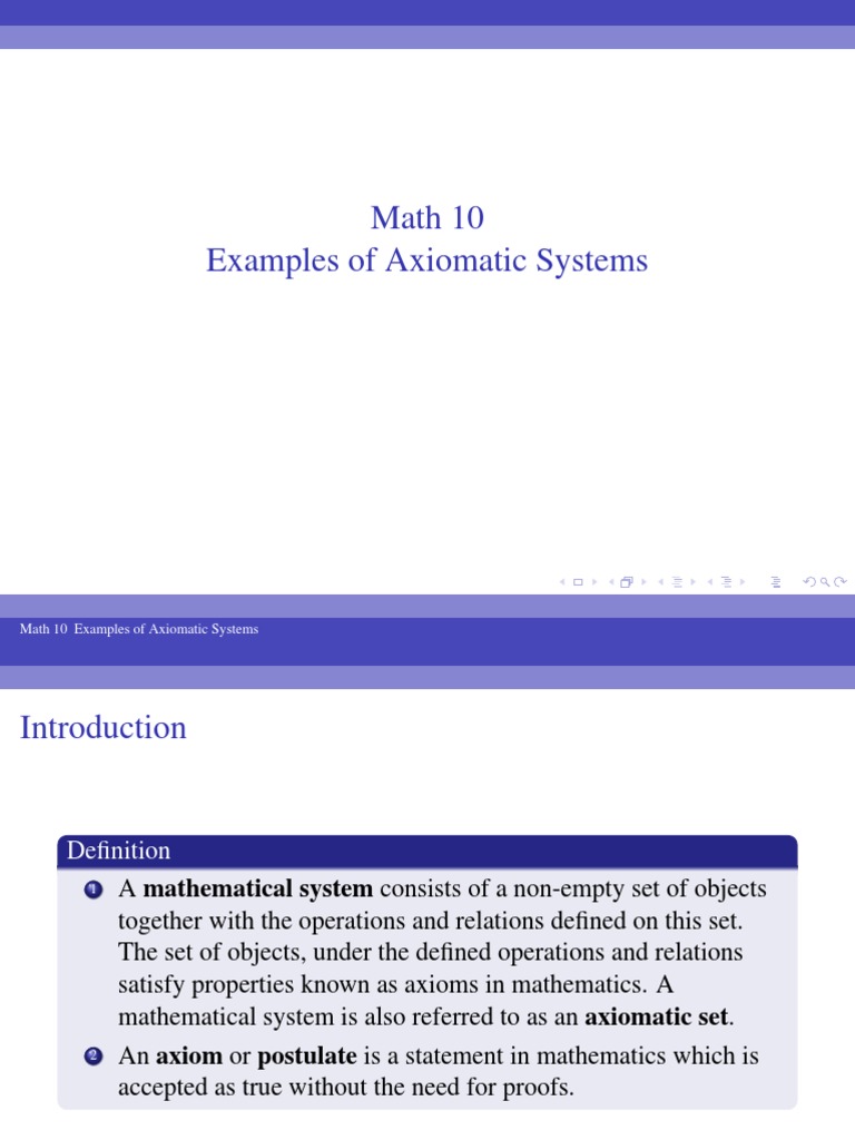 Examples of Axiomatic Systems | PDF | Hyperbolic Geometry | Line (Geometry)