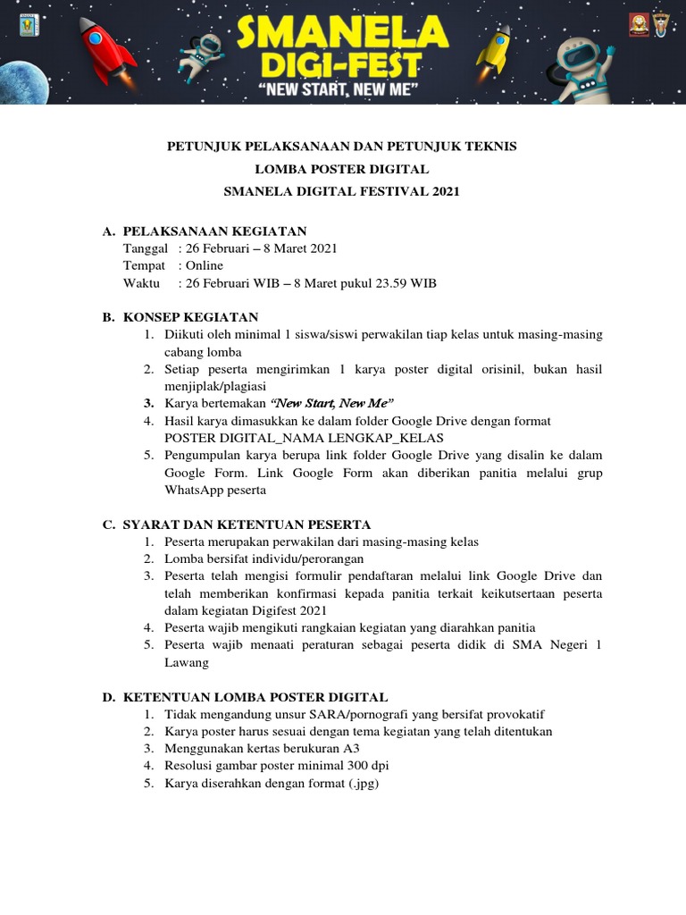 Juknis Lomba Poster Digital - Digifest 2021 | PDF | Seni