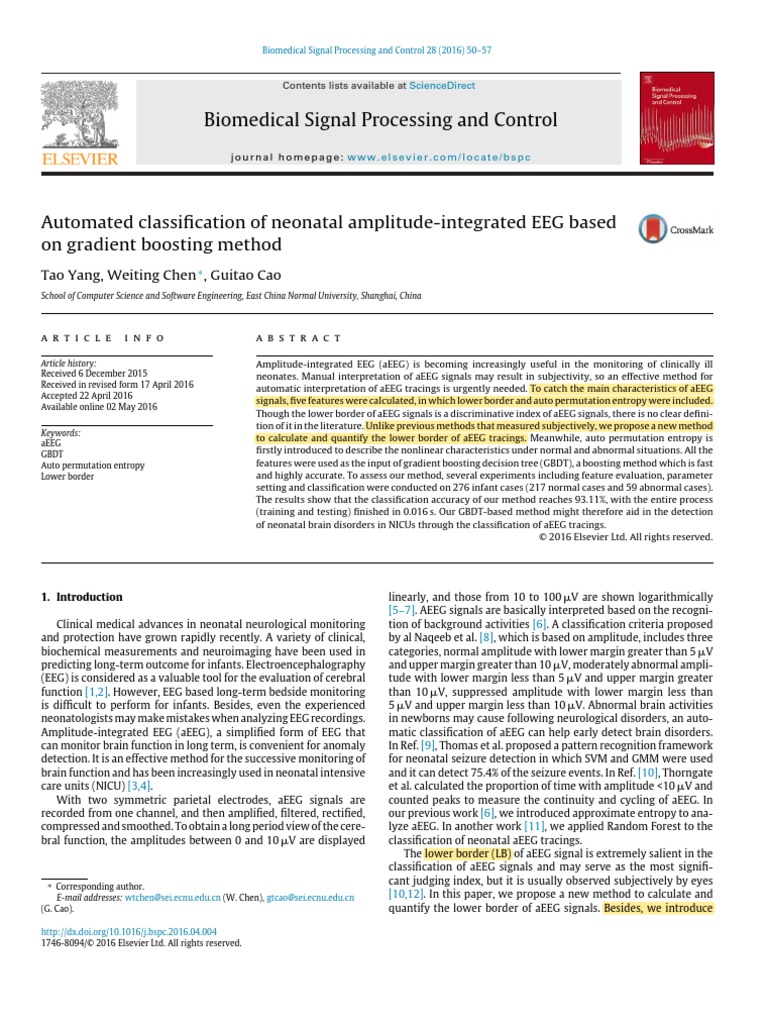 3 - Automated Classification of Neonatal Amplitude-Integrated EEG Based ...