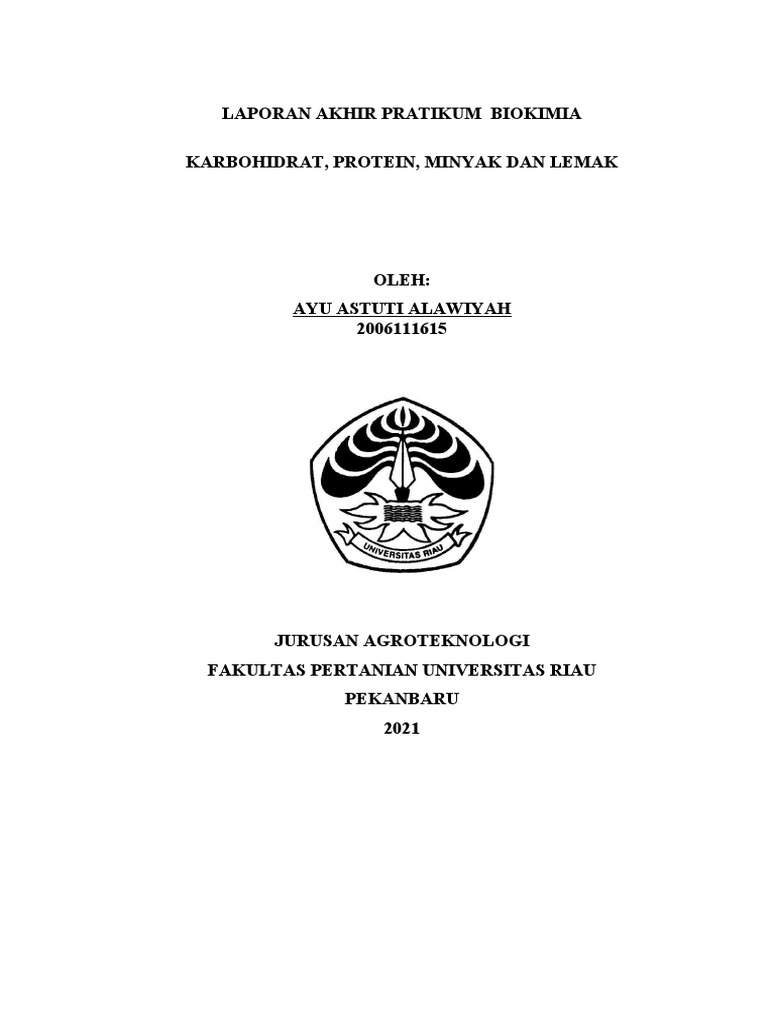 Ayuu Laprak Biokimm | PDF | Kesehatan Holistik | Sains & Matematika