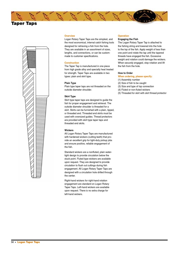 Taper Taps: Engaging The Fish | PDF | Pipe (Fluid Conveyance ...