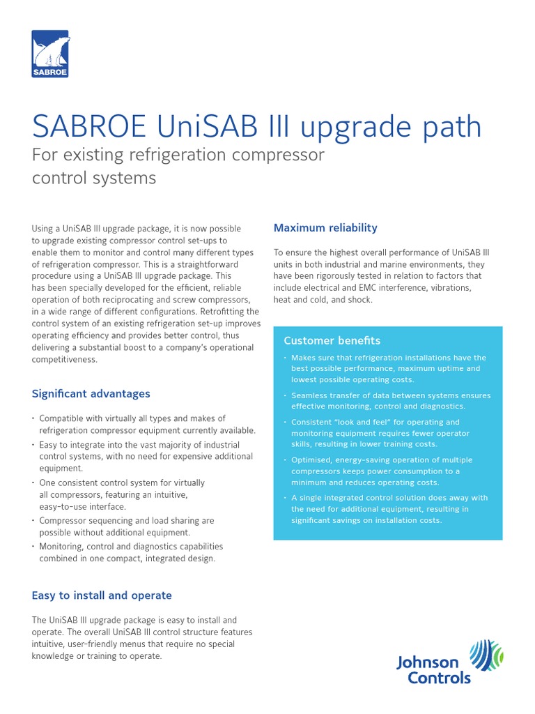 Sabroe UniSAB III Upgrade Path | PDF | Refrigeration | Computing
