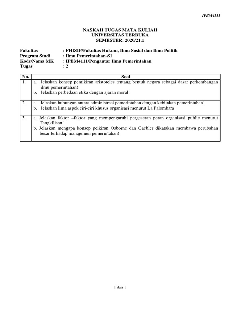 Naskah Ipem4111 Tugas2 | PDF