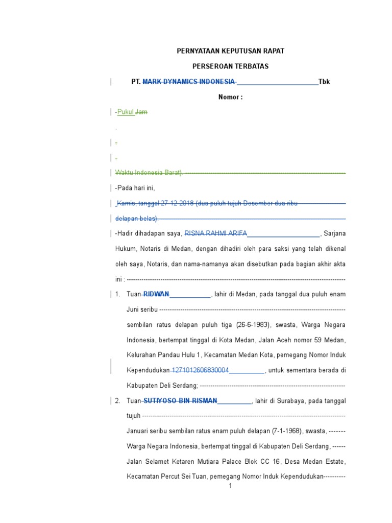 CONTOH PKR PT TBK | PDF