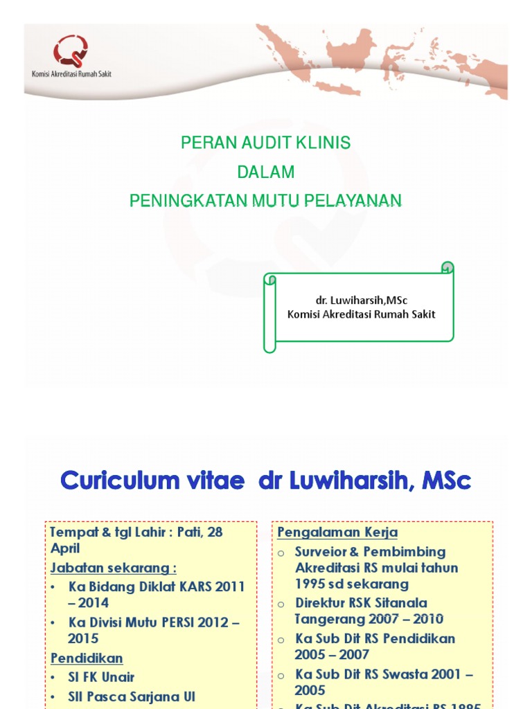 DR - Luwi, Rev 1-Peran Audit Klinis Dalam Peningkatan Mutu Pelayanan | PDF
