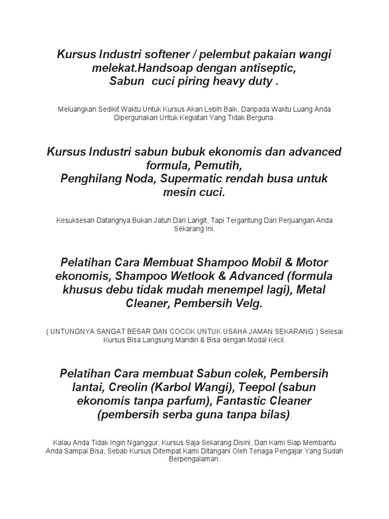 Macam2 Kurus Home Industri | PDF