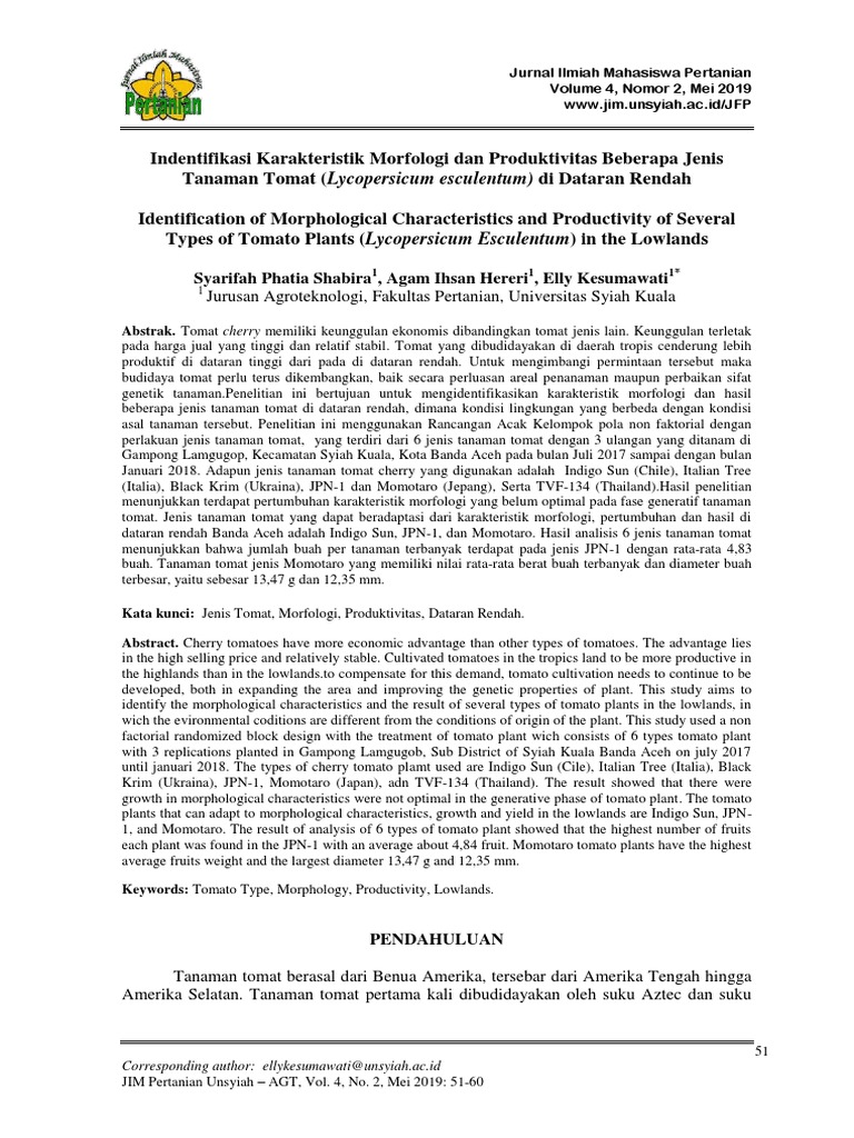 Jurnal Acuan, Tanaman Tomat | PDF Jurnal Acuan, Tanaman Tomat | PDF