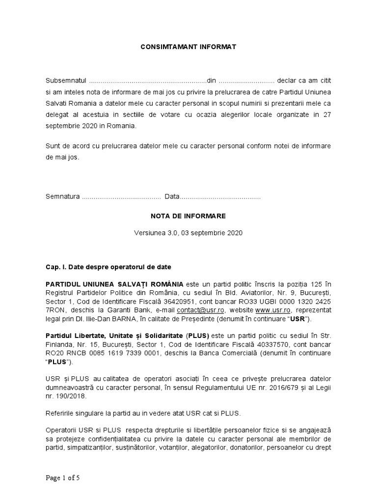 Declaratie Consimtamant | PDF