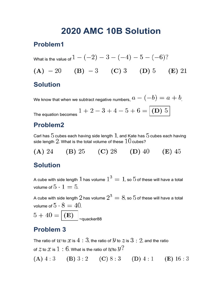 2020 AMC 10B Solution | PDF | Area | Triangle