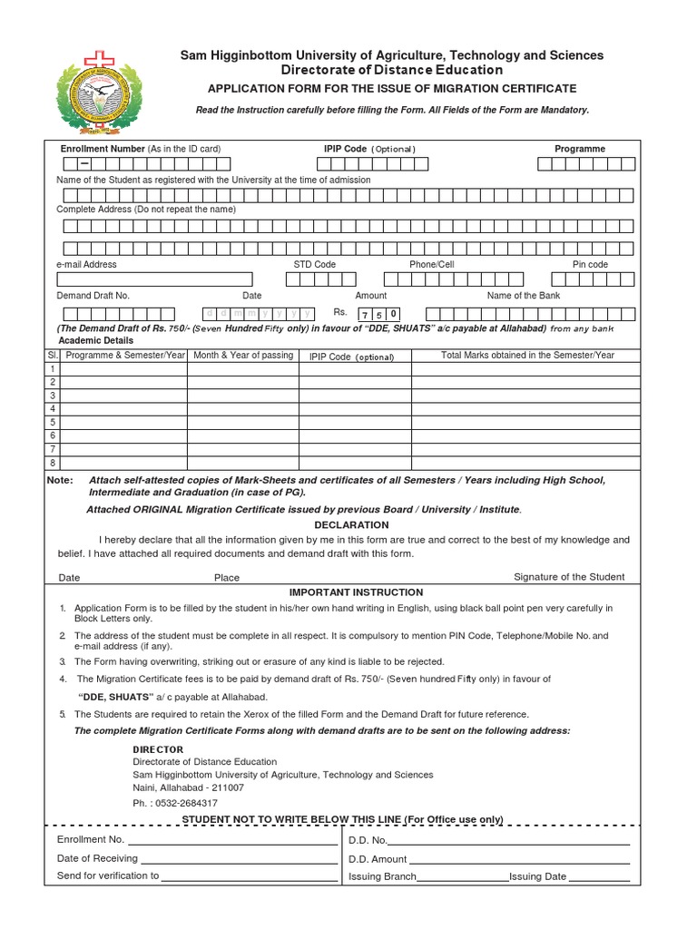 Migration Certificate | PDF