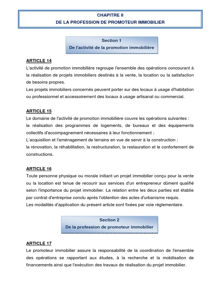 Promoteur Immob Chapitre2 | PDF | Urbanisme | Sodles