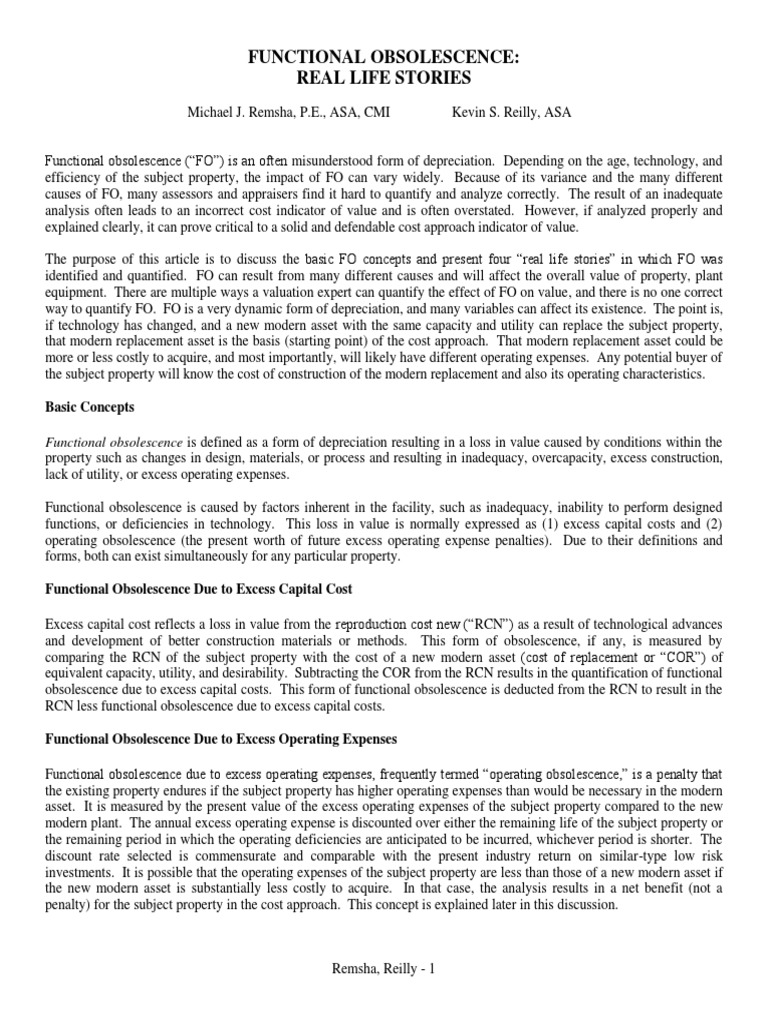 Functional Obsolescence: Real Life Stories: Basic Concepts | PDF ...