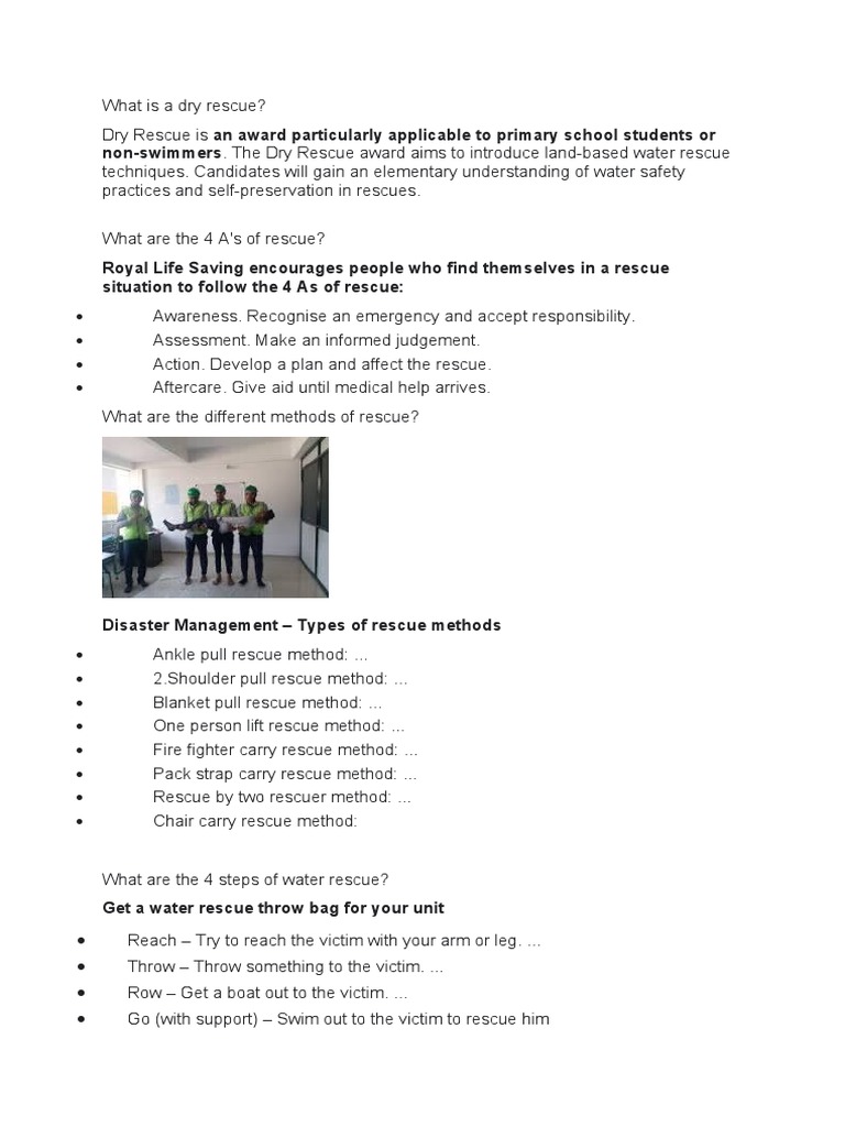 What Is A Dry Rescue | PDF | Cardiopulmonary Resuscitation | Medical ...