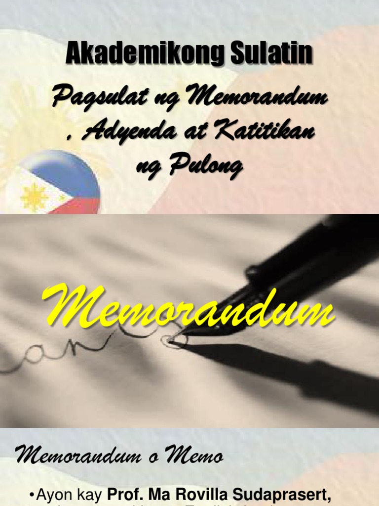 Pagsulat NG Memorandum Adyenda at Katitikan NG Pulong | PDF