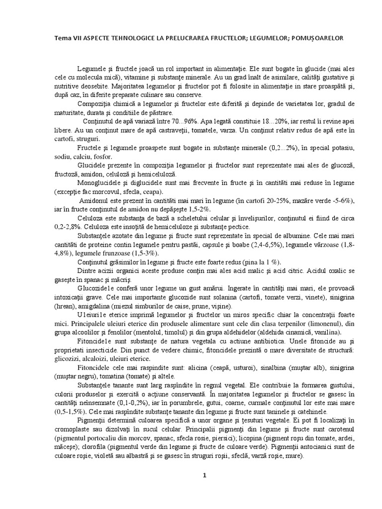 Tema VII - Fructelegume | PDF