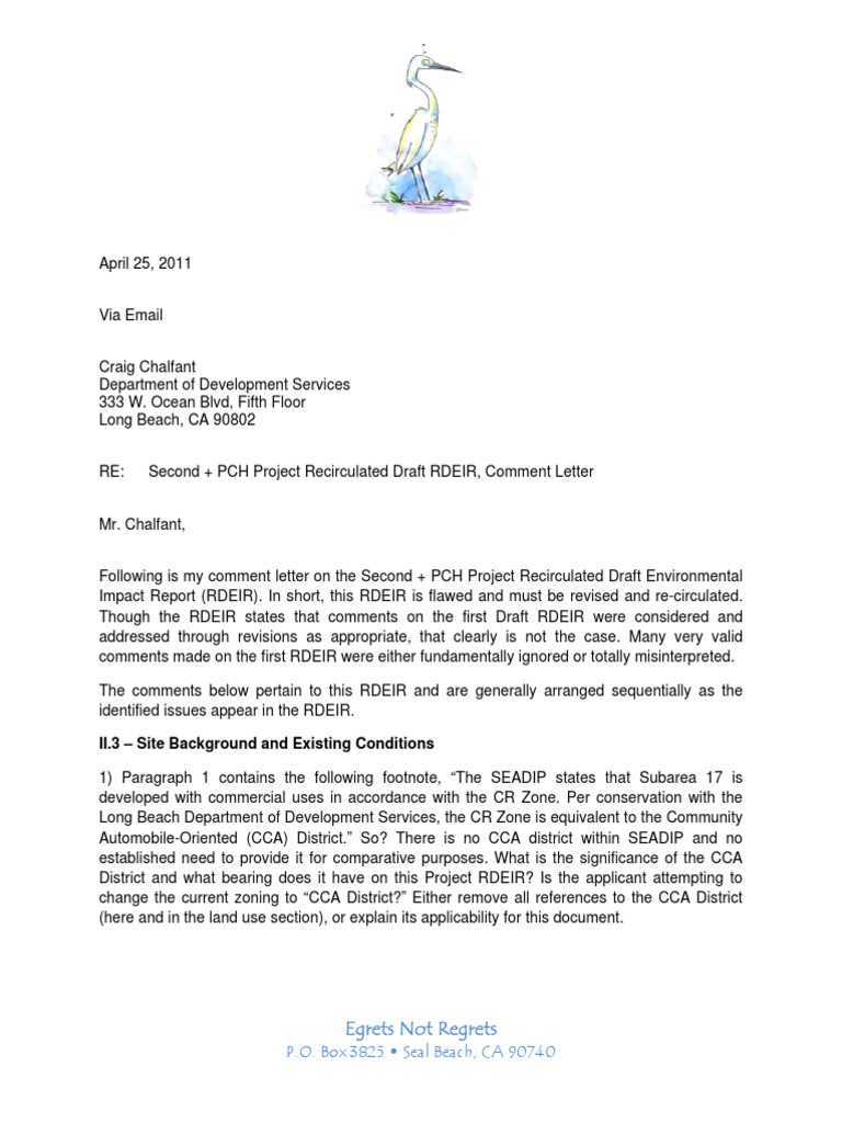 Second + PCH Comment Letter Recirculated Draft EIR | PDF | Environmental Remediation | Traffic