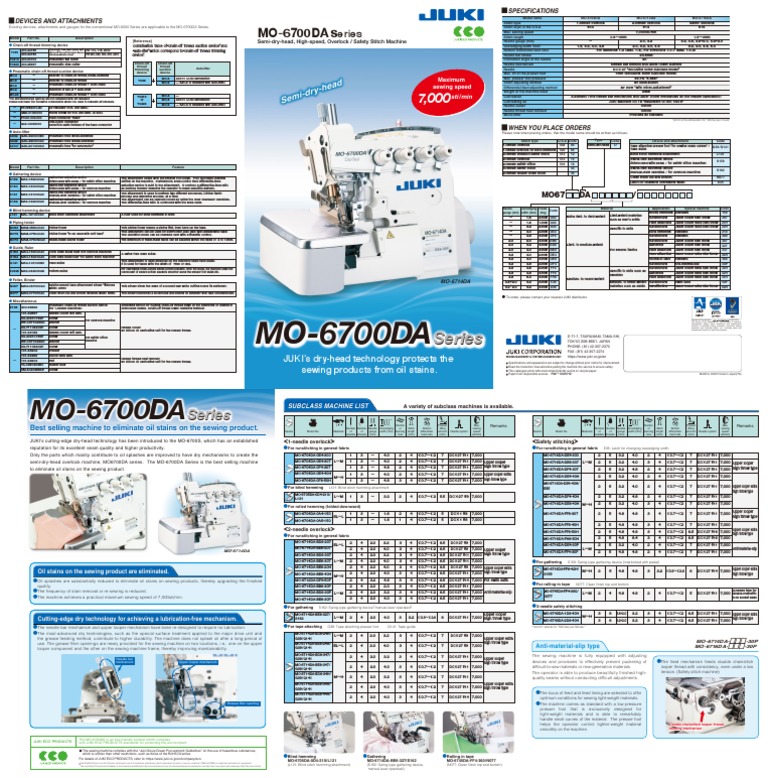 Mo 6700 Da | PDF | Sewing Machine | Sewing