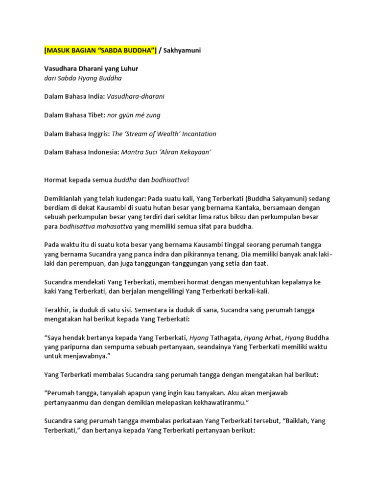 Vasudhara Dharani | PDF