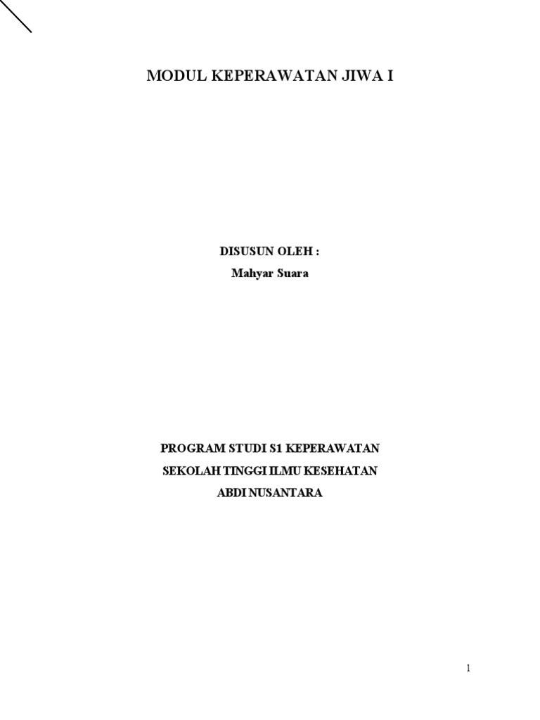 Modul Keperawatan Jiwa 1 | PDF | Karier & Perkembangan | Pengembangan Diri