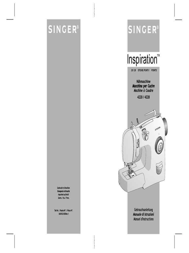 Singer 4228 Inspiration Sewing Machine | PDF