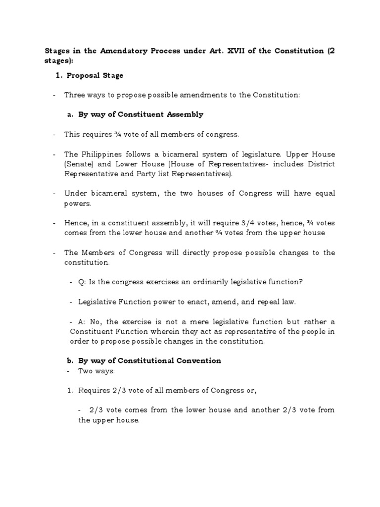 Stages in The Amendatory Process Part 1 | PDF | Initiative | Supermajority