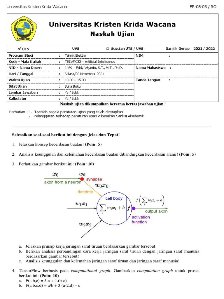 UTS Eddy Wijanto TE1WP032 Artificial Intelligence | PDF