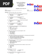 Diagnostic Test in Grade 4 Subjects | PDF