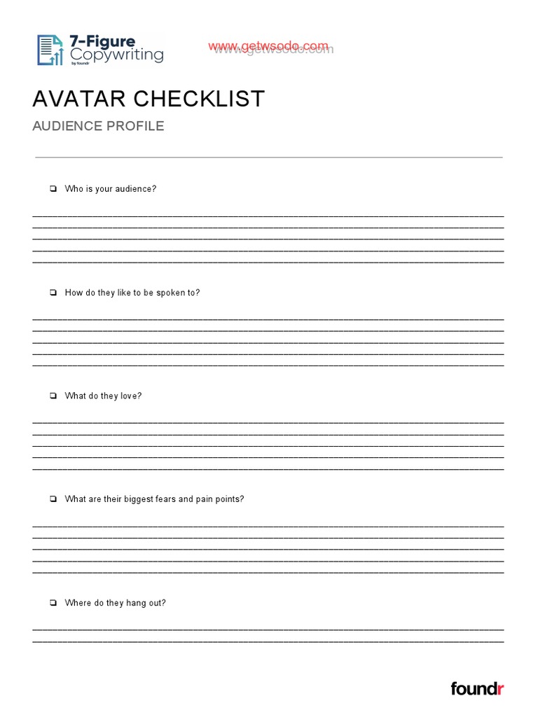 Avatar Checklist: Audience Profile | PDF | Marketing | Promotion And ...
