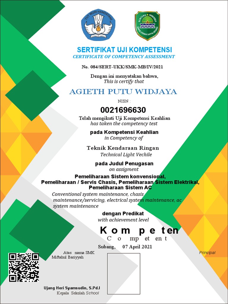 Ukk Sertifikat 2021 | PDF