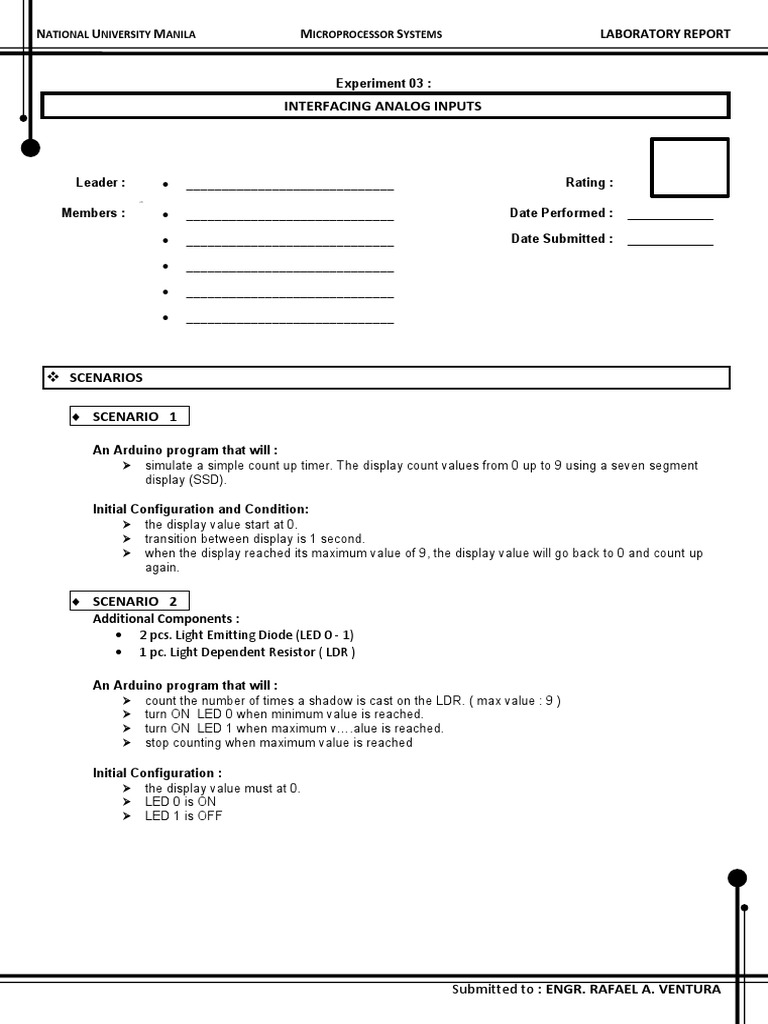 Experiment 3 - Interfacing Analog Inputs | PDF | Computer Science ...