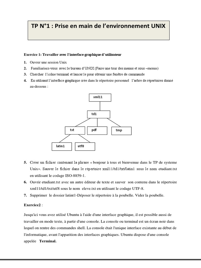 Fascicule de TP Unix | PDF | Fichier informatique | Fichier texte