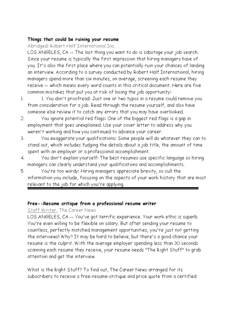 Resume Techniques | PDF | Résumé | Communication