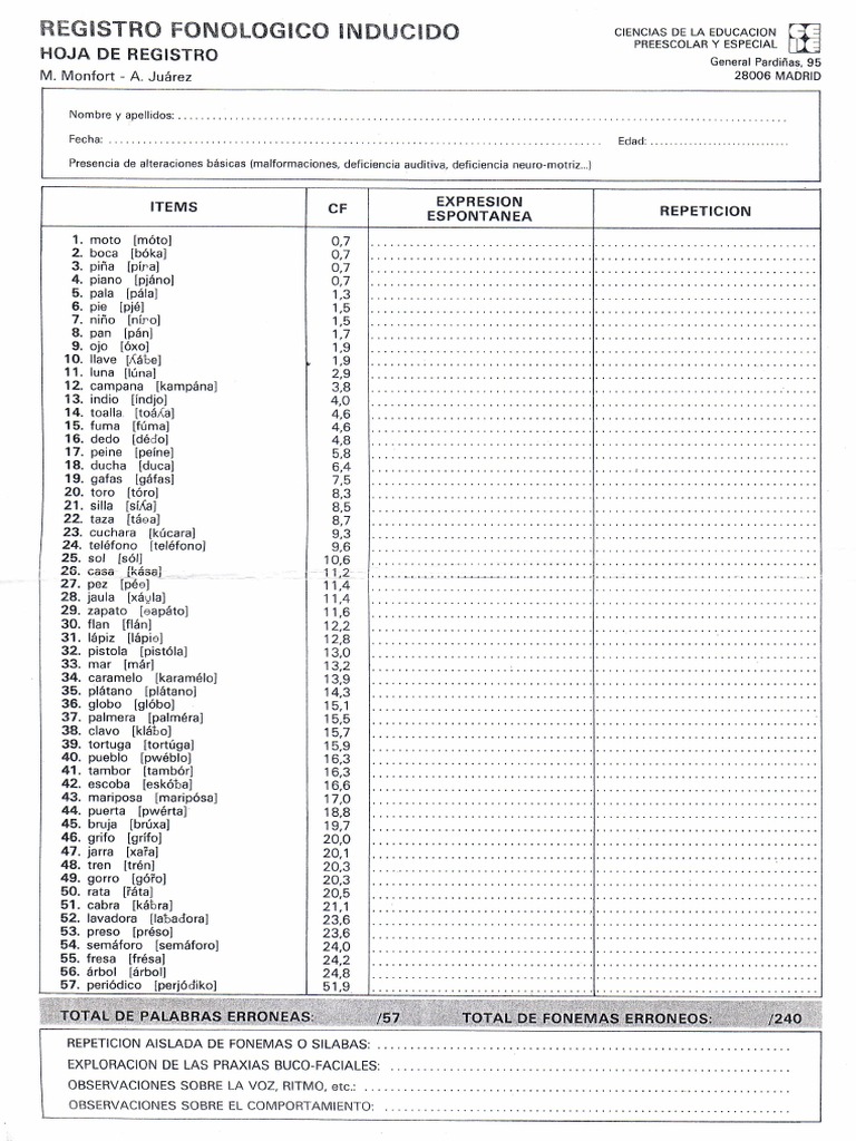 RFI Hoja de Registro | PDF