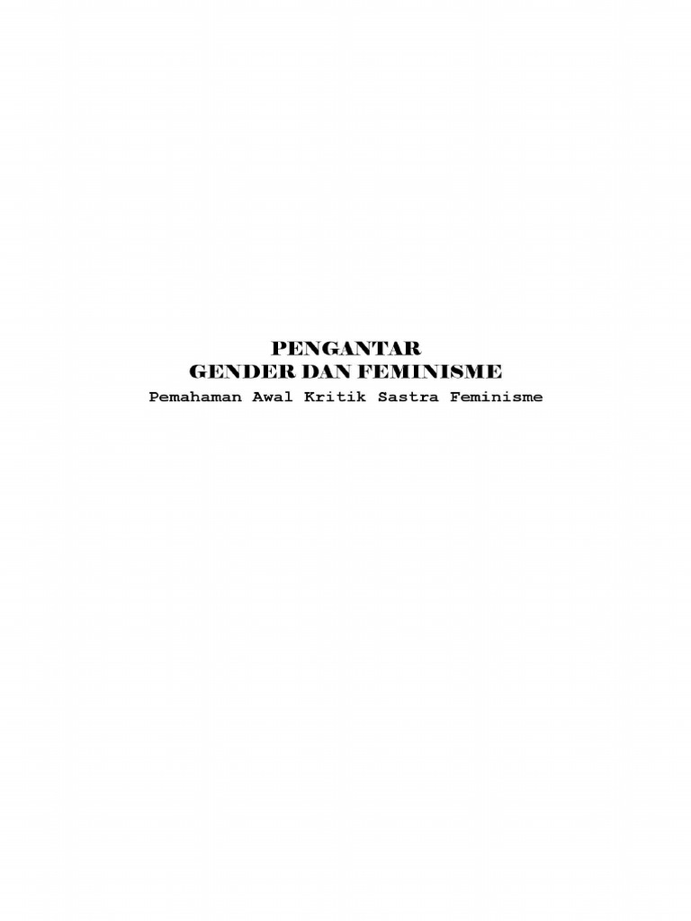 Pengantar Gender Dan Feminisme | PDF