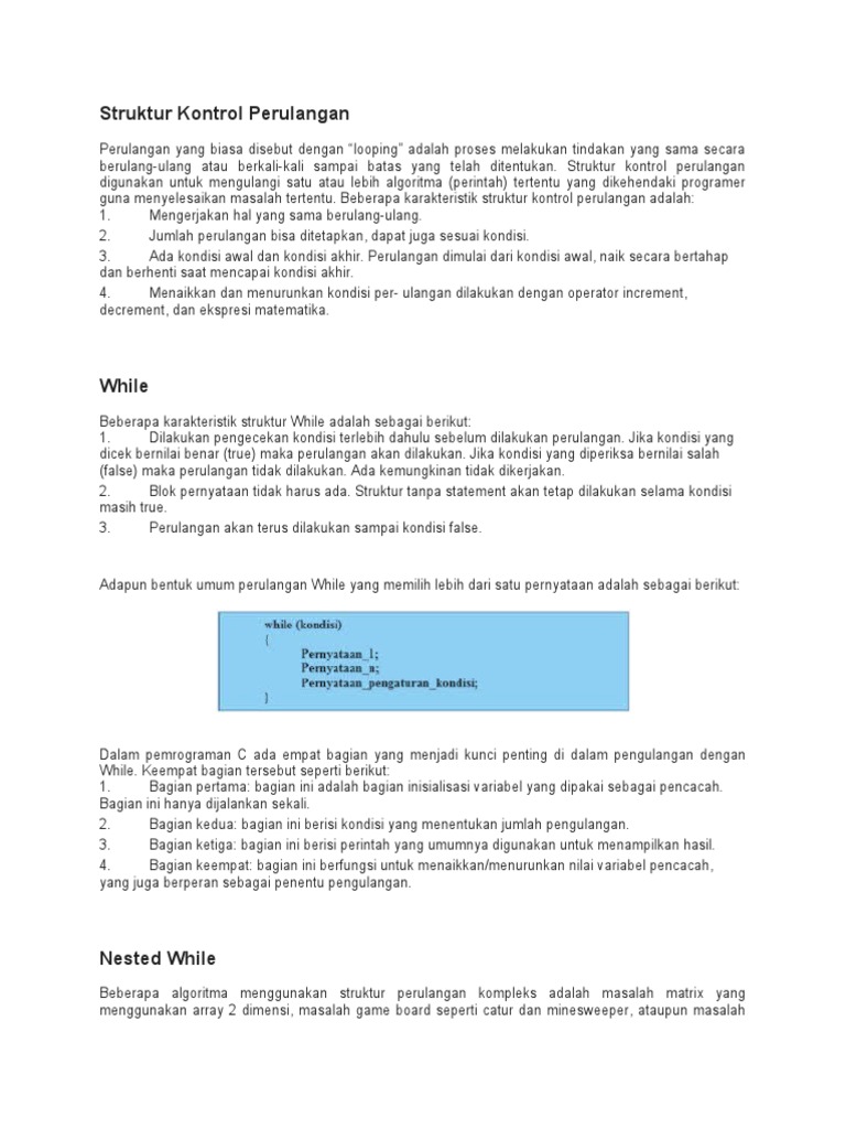 Struktur Kontrol Perulangan | PDF