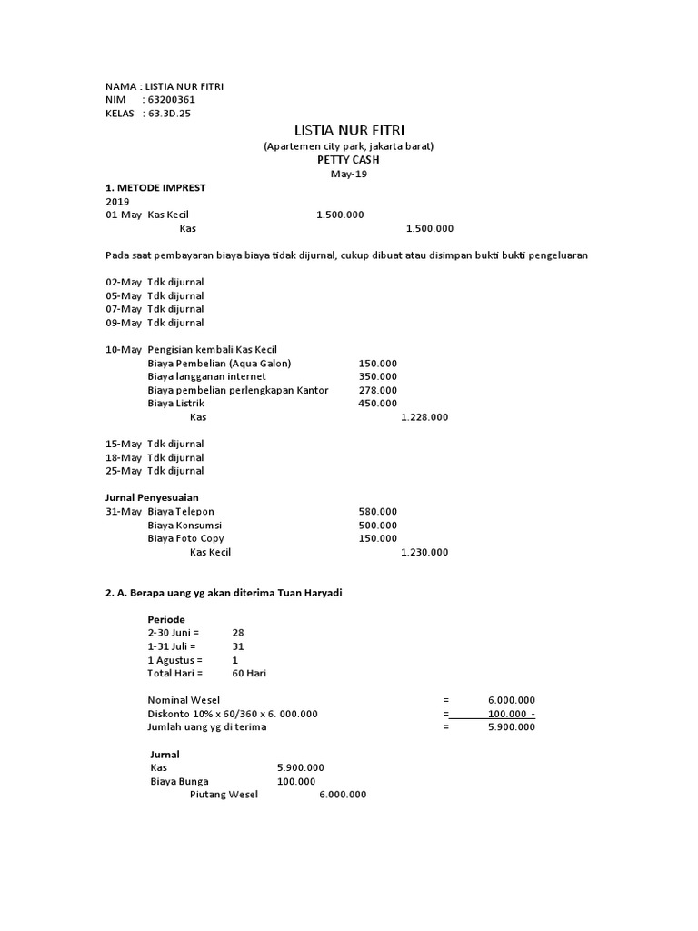 Listia Nur Fitri (63.3d.25) Uts Lab Akuntansi Menengah | PDF