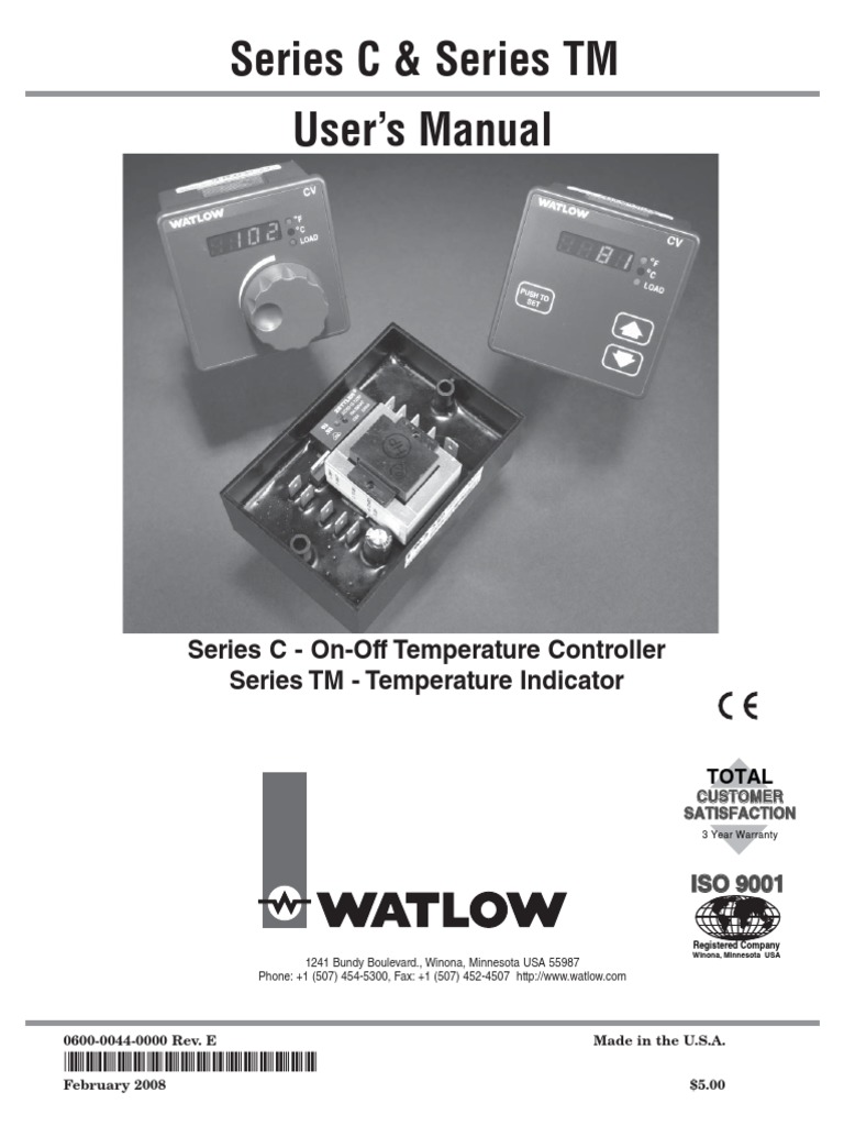 Watlow Series C & TM Manual Rev E | PDF | Thermocouple | Electrical Wiring