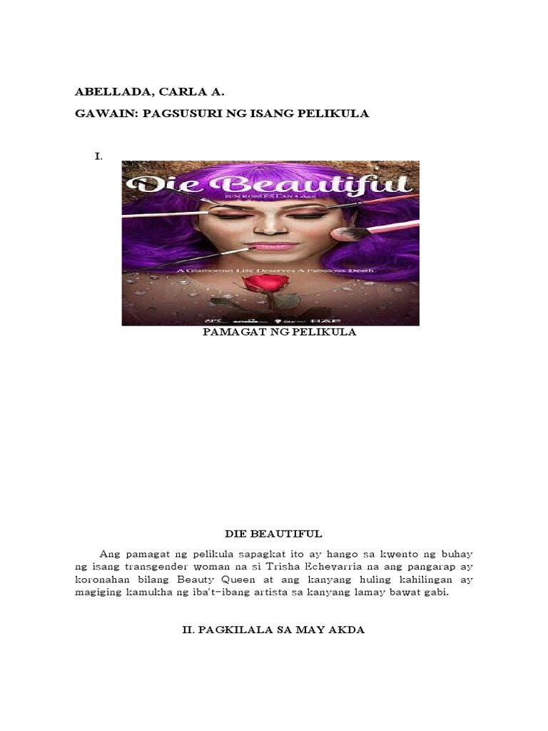 Suring Pelikula - Die - Beautiful. | PDF
