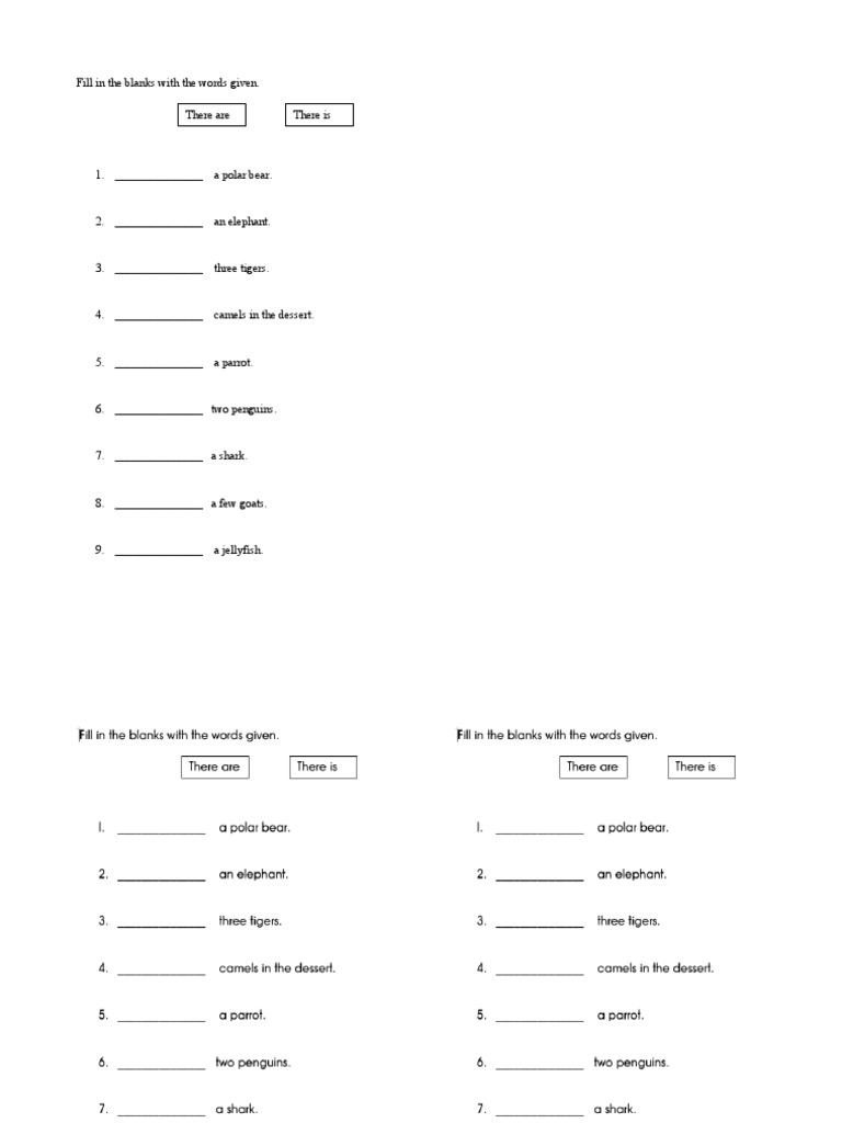 Animal Vocabulary Fill-in Exercise | PDF