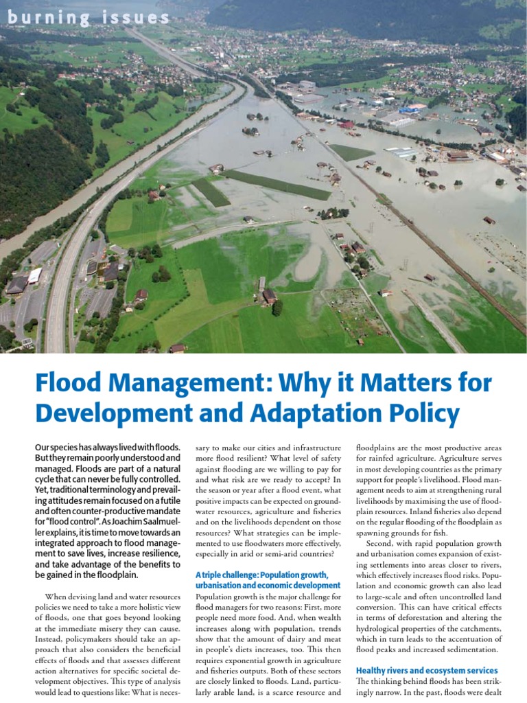 Flood Management: Why it Matters for Development and Adaptation Policy