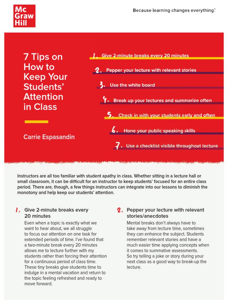 7 Tips to Engage Students in Class | PDF | Lecture | Psychological Concepts