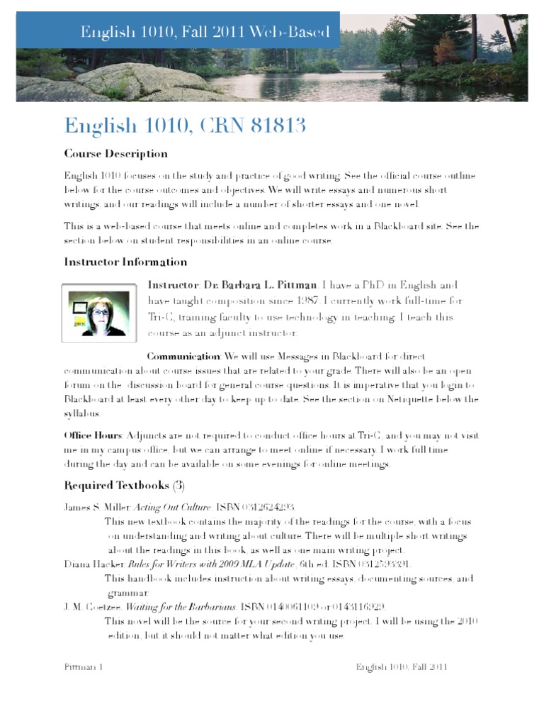 English 1010 Online Writing Course | PDF | Plagiarism | Course Credit