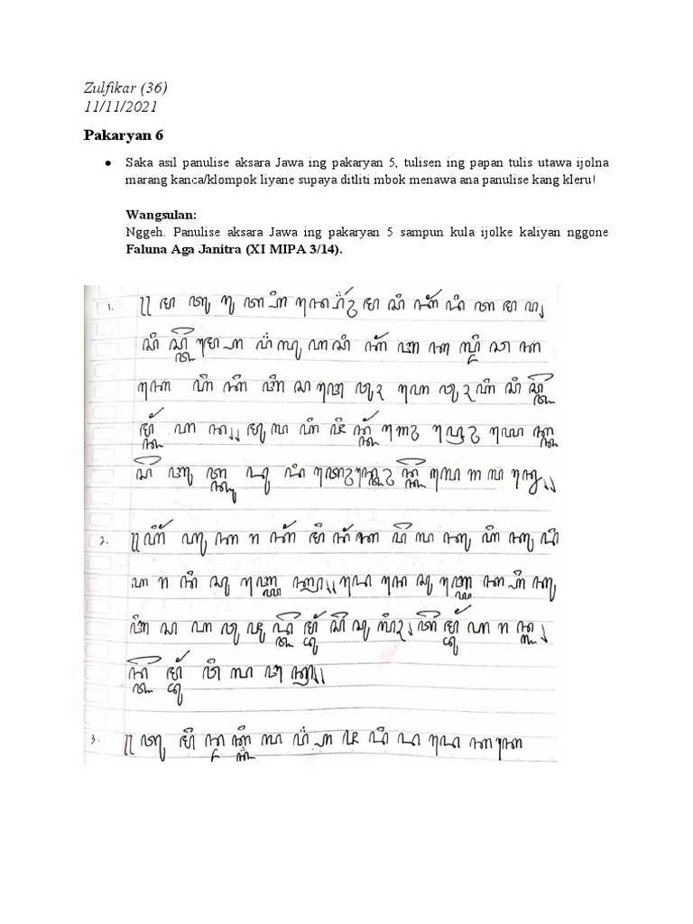 Aksara Rekan Lanjutan (Zulfikar 36) | PDF