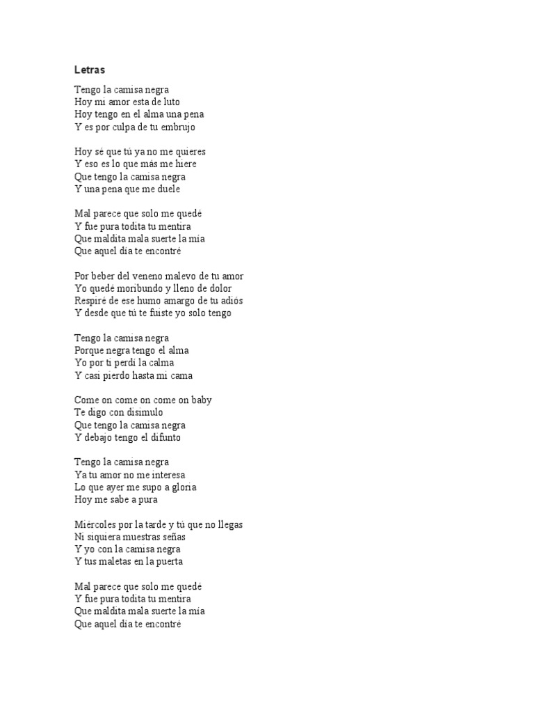 Tengo La Camisa Negra | PDF