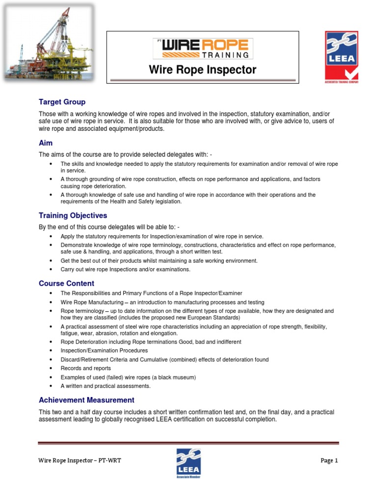 Wire Rope Inspector: Target Group | PDF | Rope | Test (Assessment)