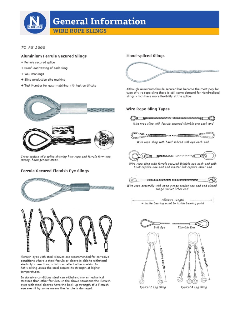 General Information: Wire Rope Slings | PDF | Rope | Wear
