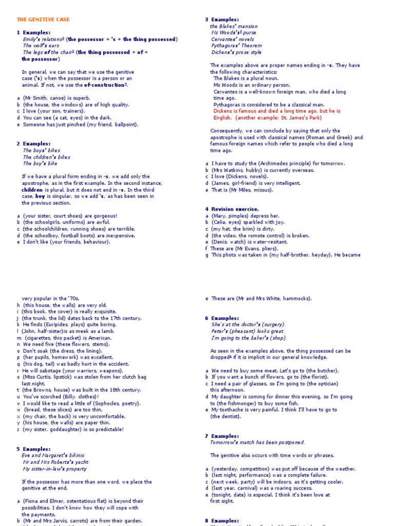 Understanding the Genitive Case | PDF