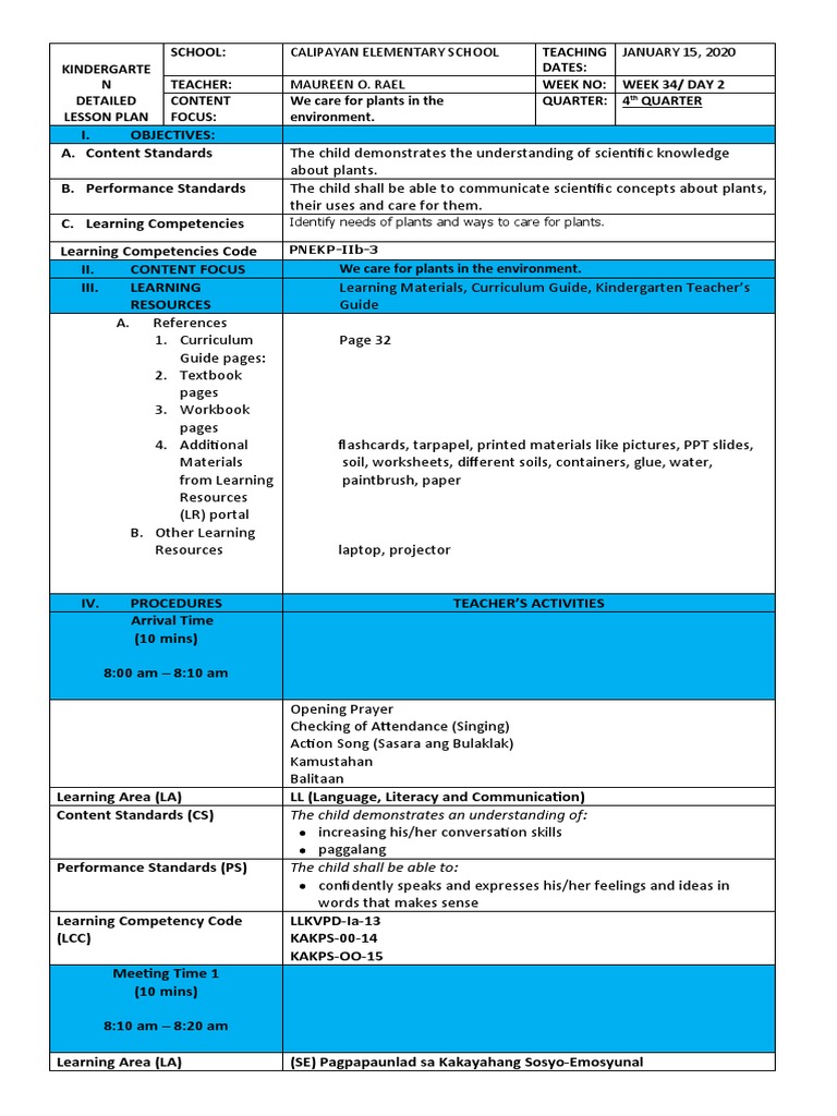 COT 2 - Plants in The Environment | PDF | Vocabulary | Learning