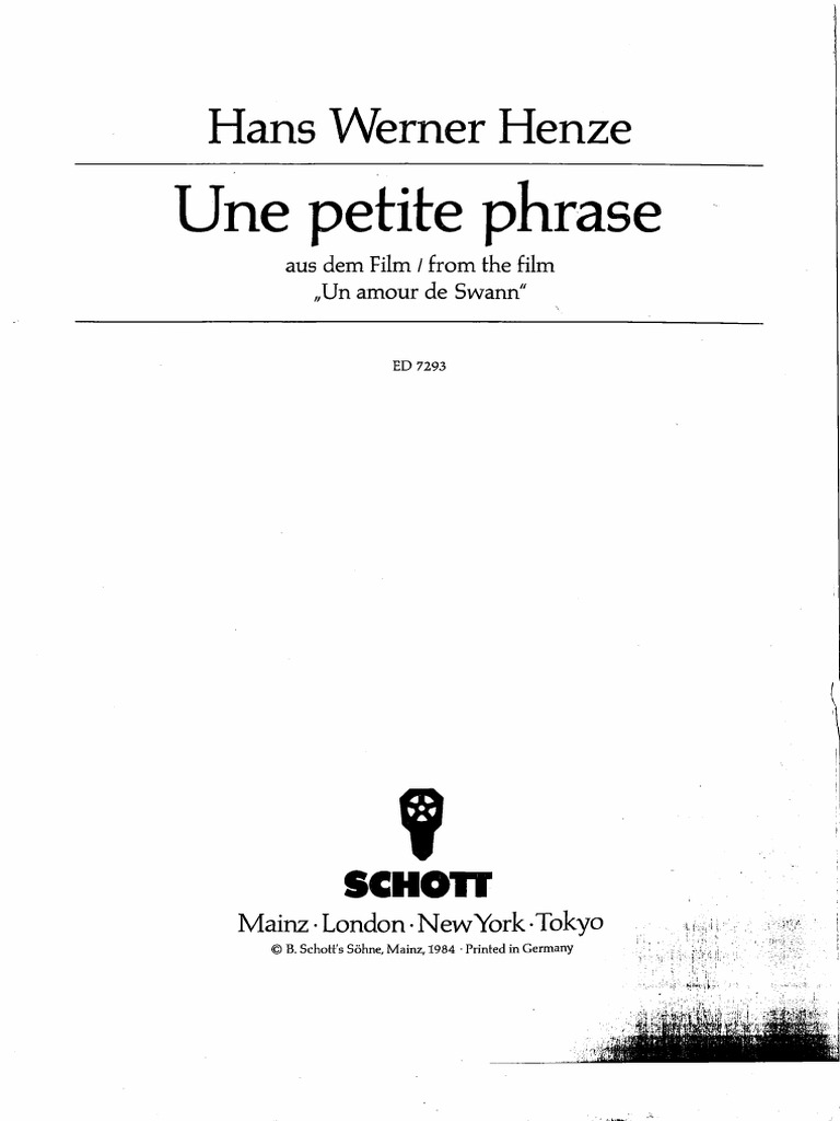 Henze - Une Petite Phrase | PDF