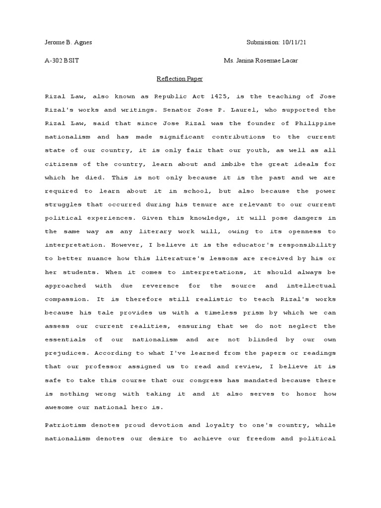 01 Task Performance 1 Rizal | PDF